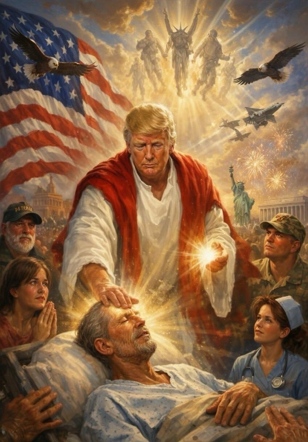 Trump diz que imagem em que parecia como Jesus era, na verdade, dele ...